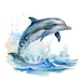 12 Dolphin Clipart, Dolphin Playing Clipart, Printable Watercolor ...