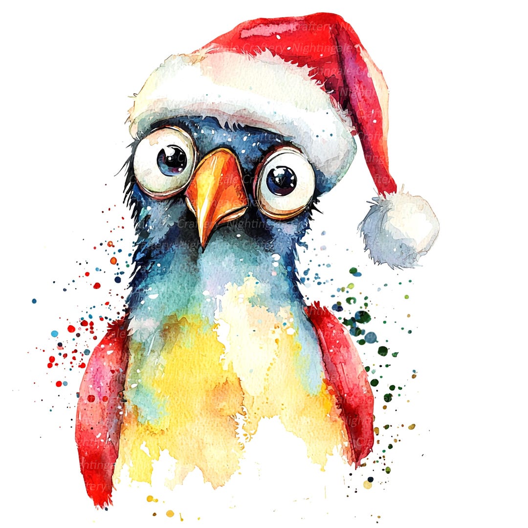 10 Whimsical Birds Clipart Set 2, Christmas Bird, Digital Clipart ...
