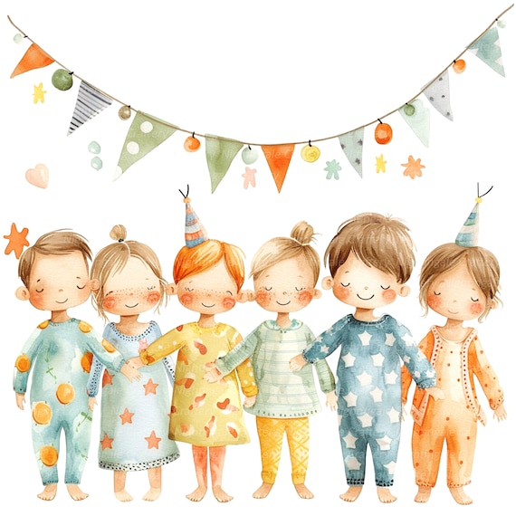 Kids Slumber Party Clipart Sleepover Stock Illustration Download