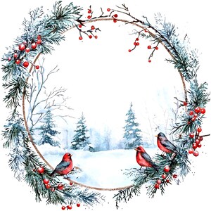 16 Christmas Frames Clipart, Christmas Card Border, Printable ...