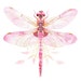 8 Pink Dragonfly Clipart, Printable Watercolor Clipart, High Quality ...