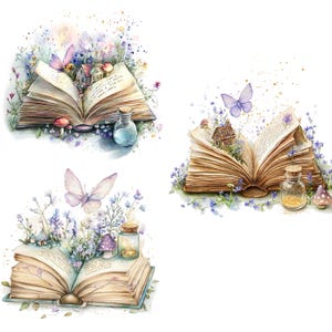14 Enchanted Storybook, Magical Fairy Book Clipart, Printable ...