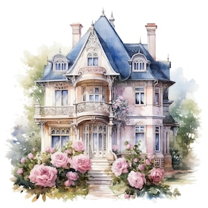 14 Princess House Clipart, Princess Home, Printable Watercolor Clipart ...