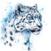 8 Snow Leopard Clipart, Blue Ink Leopard, Printable Watercolor Clipart ...