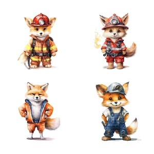 28 Fox Occupation Clipart, Fox Professions, Fox Cartoon Print ...