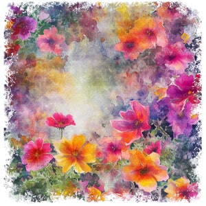 14 Spring Flowers Background Clipart, Digital Clipart, Watercolor ...