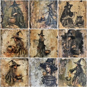 18 Witch and Witchcraft Background, 12 X 12 Digital Paper Pack, Junk ...