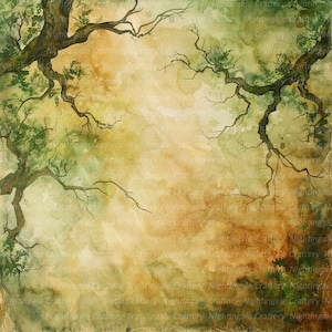 18 Fantasy Trees Vintage Papers, 12 X 12 Digital Paper Pack, Junk ...