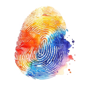 12 Coloured Fingerprints Clipart, Fingerprint Clipart, Printable ...
