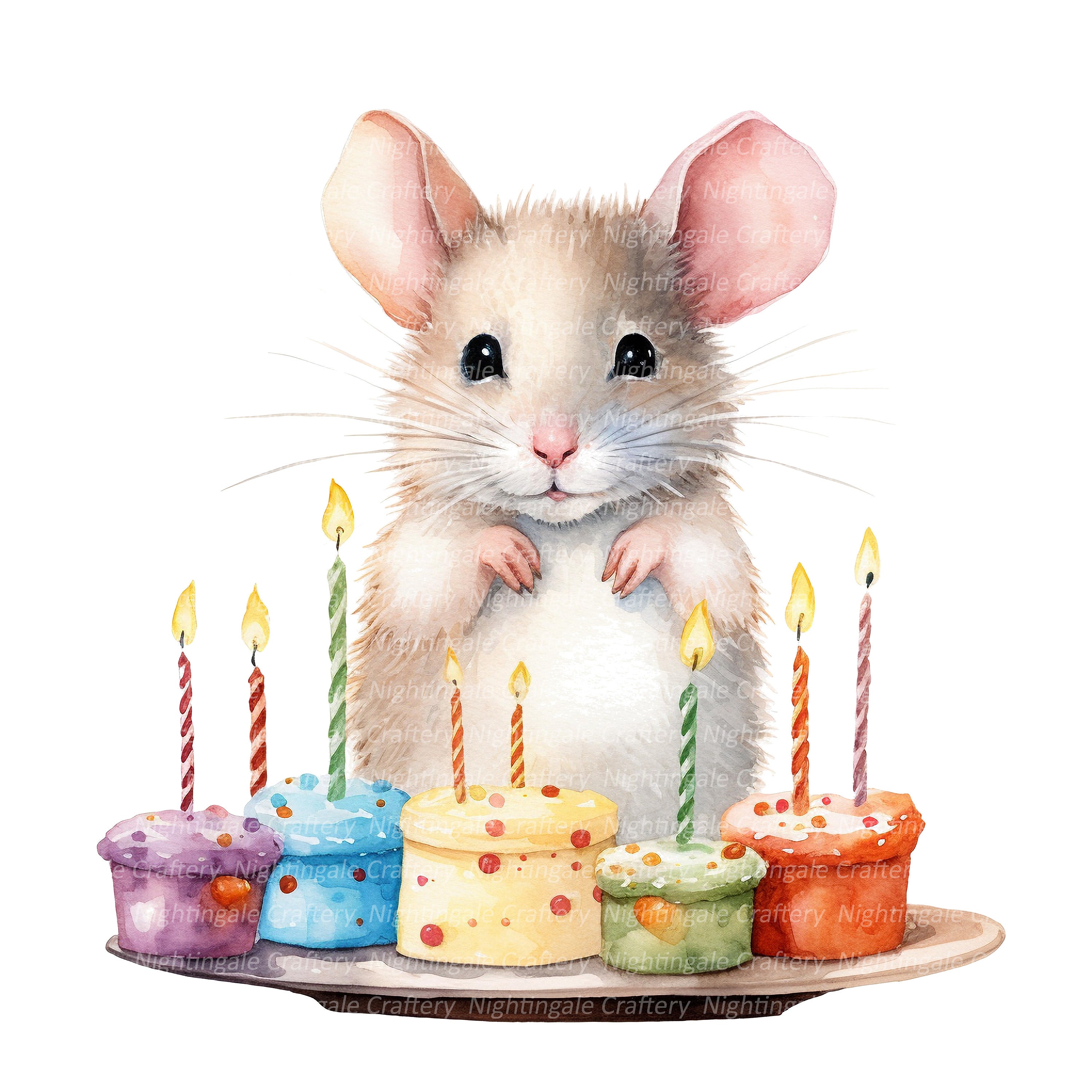 Mouse Party Clipart Printable Watercolor Clipart 10 High - Etsy UK