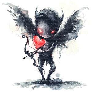 11 Gothic Cupid Clipart, Valentine Cupid Clipart, Digital Clipart ...