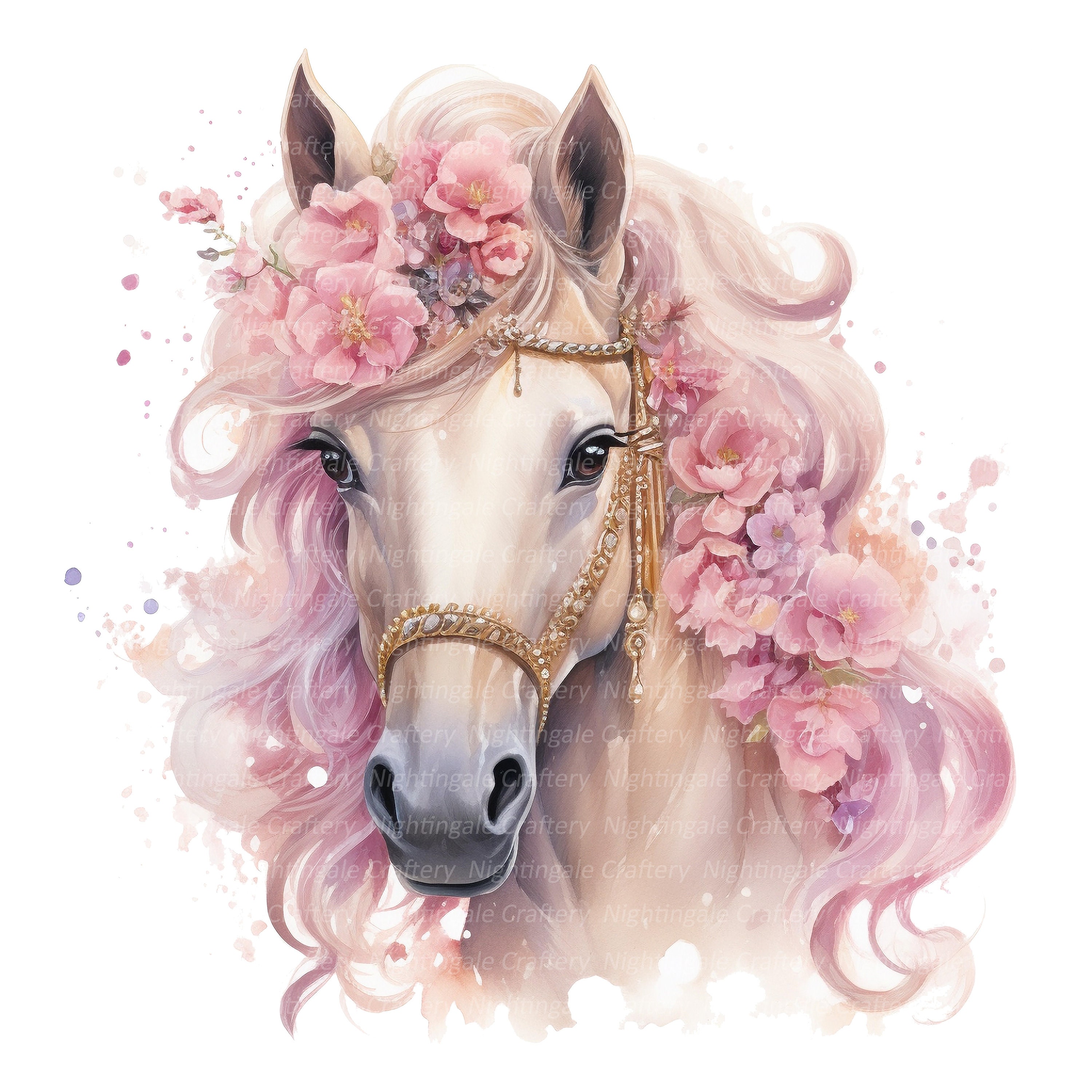 13 Pink Pony Clipart, Cute Pony Images, Printable Watercolor Clipart ...