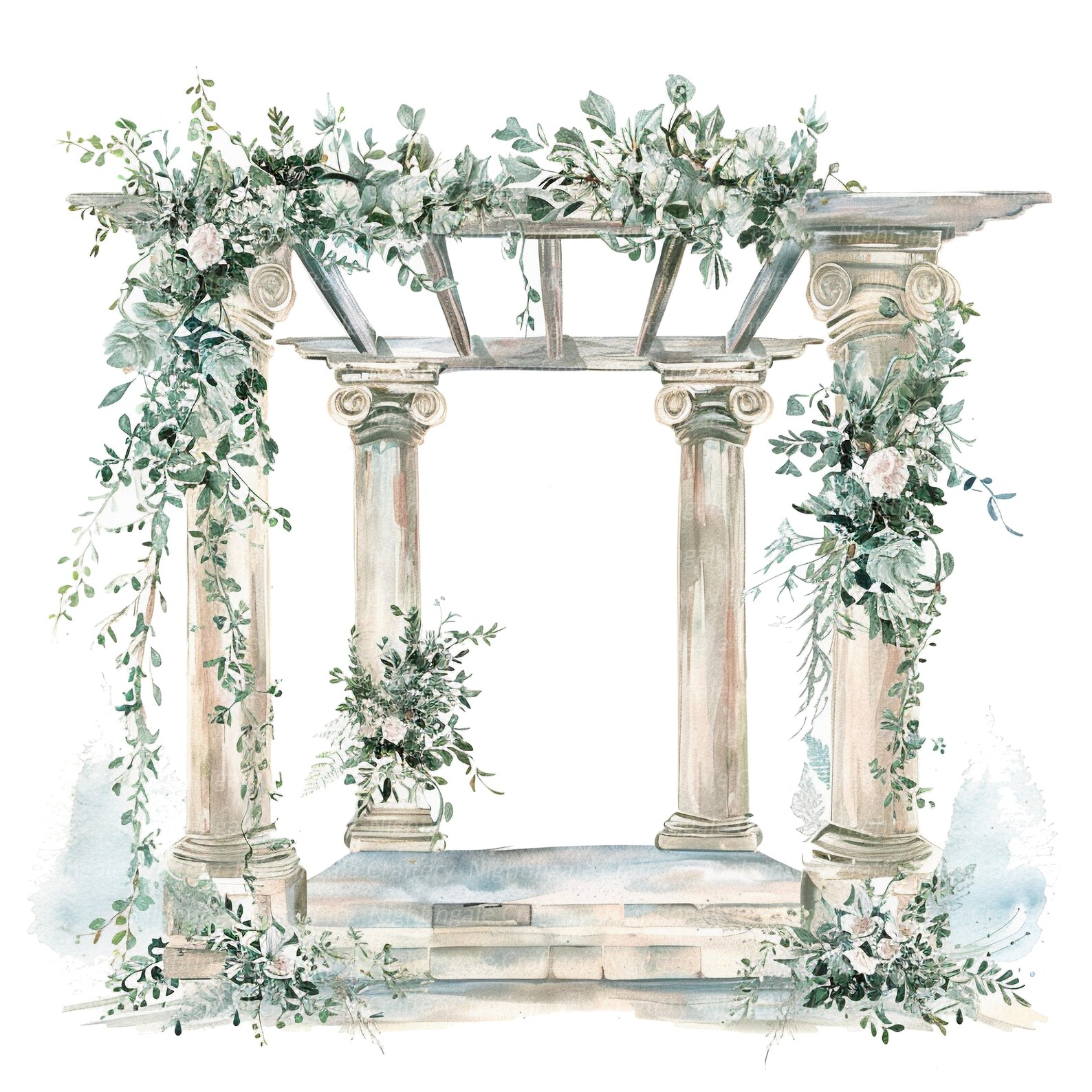 14 Wedding Altar Clipart, Wedding Invitation, Printable Watercolor ...