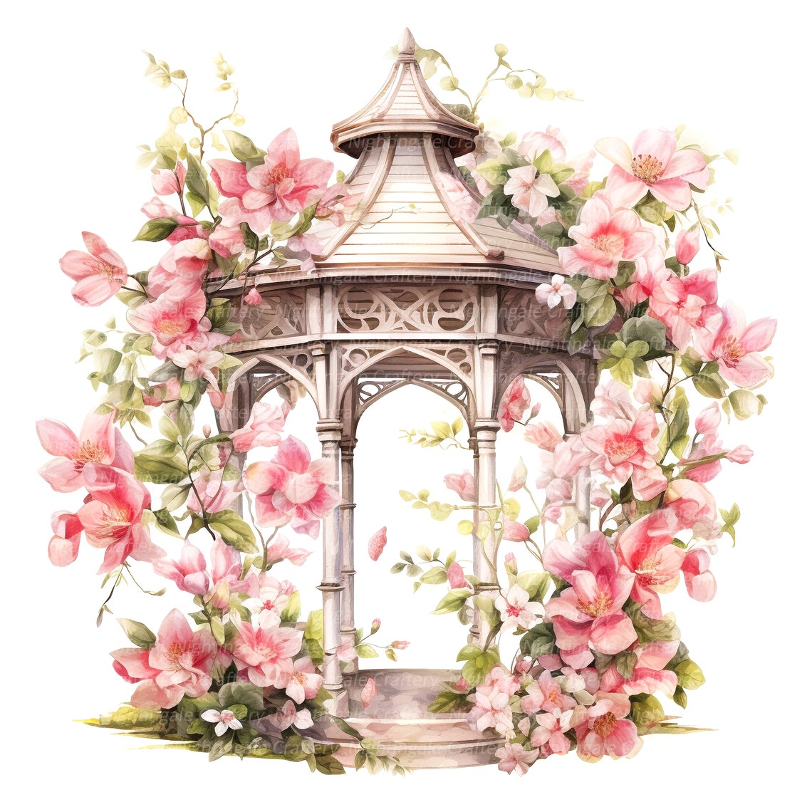 9 Floral Wishing Well Clipart, Garden Well, Printable Watercolor ...