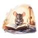 12 Mouse Reading Book Clipart, Mouse Bedroom, Printable Watercolor ...