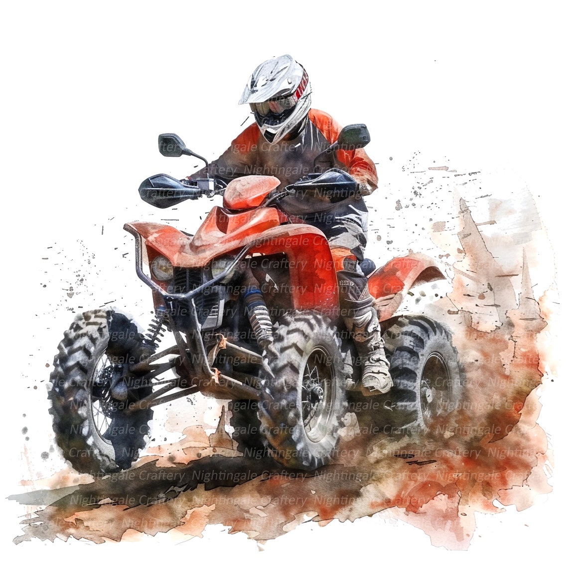 14 Quad Bike Cross Clipart, Quadbike Clipart, Printable Watercolor ...