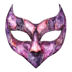 14 Astrological Mask Clipart, Carnival Mask, Printable Watercolor ...