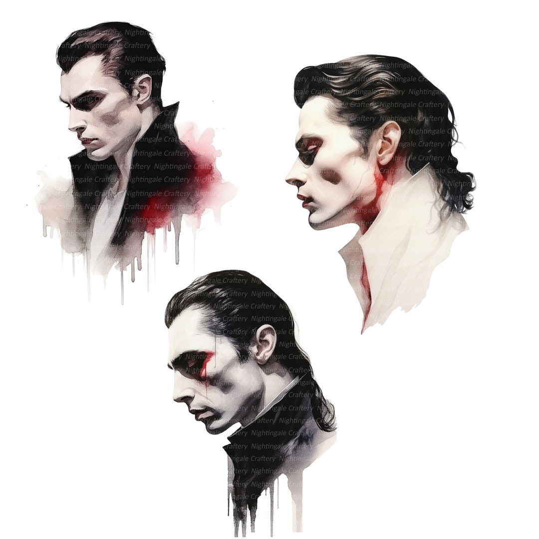 14 Vampire Clipart, Dracula Clipart, Printable Watercolor Clipart, High ...