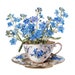 10 Forget Me Not in Tea Cup Clipart, Floral Tea Cup, Printable ...