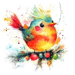 16 Whimsical Birds Clipart, Christmas Birds, Digital Clipart ...