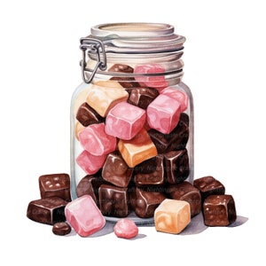 14 Jar With Candies Clipart, Candy Clipart, Printable Watercolor ...