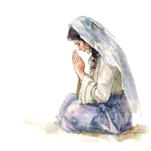 12 Biblical Woman Praying Clipart, Prayers, Printable Watercolor ...