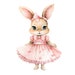 Cute Bunny in Pink Dress Clipart, Printable Watercolor Clipart, 12 High ...