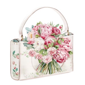 12 Floral Handbag Clipart Set 2, Floral Purse, Floral Clutch, Digital ...