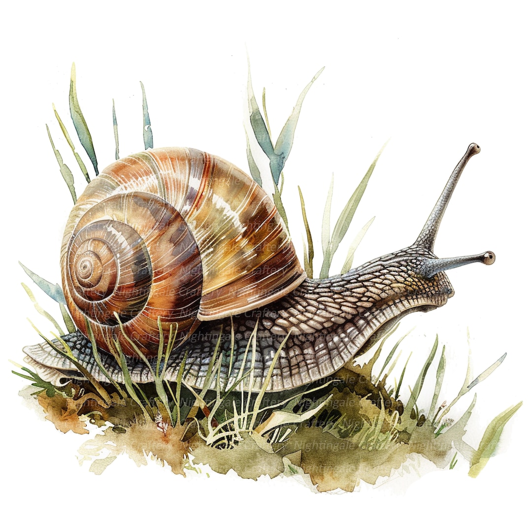 11 Snail Clipart, Snail Illustration, Printable Watercolor Clipart ...