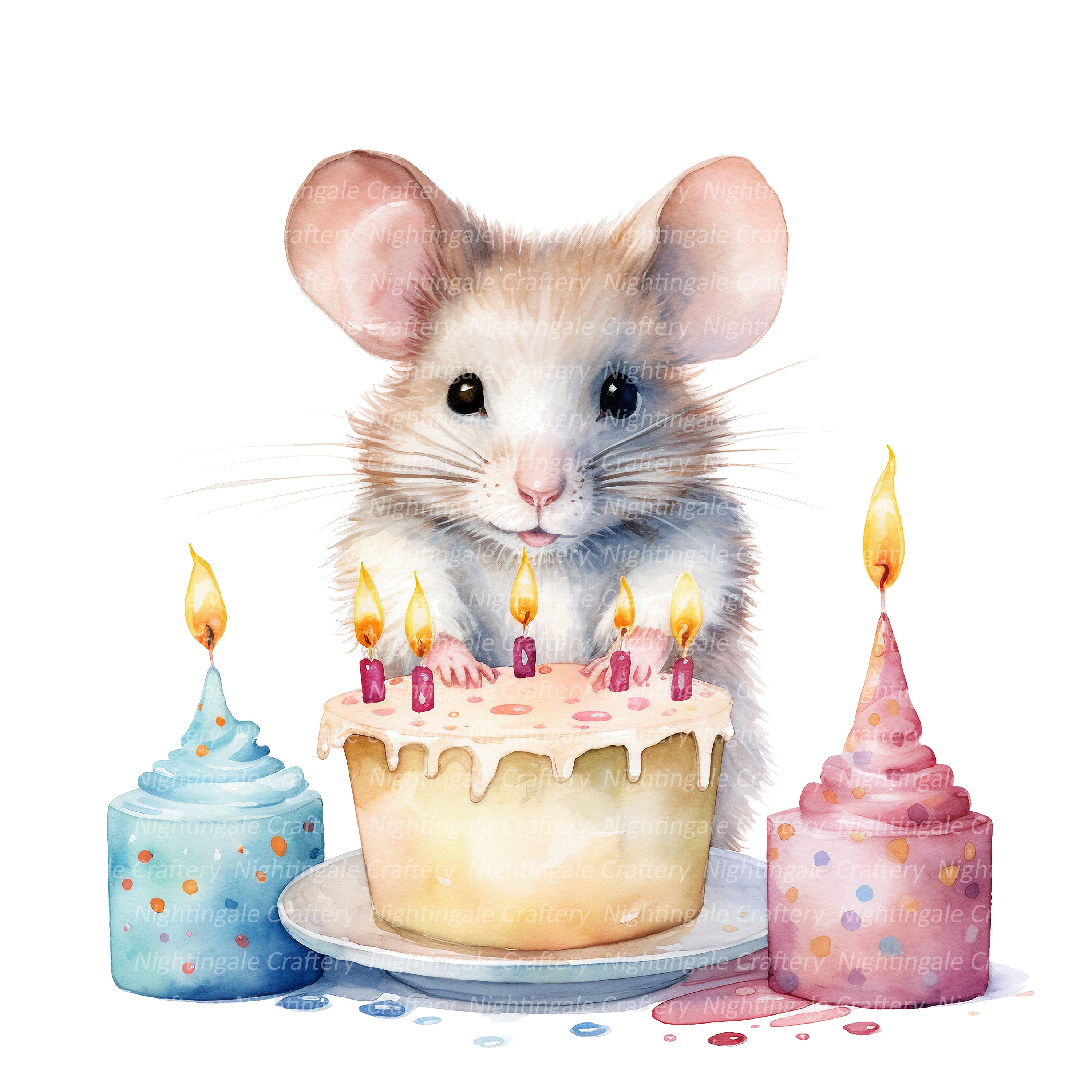 Mouse Party Clipart Printable Watercolor Clipart 10 High - Etsy Canada