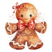 14 Gingerbread Girl Clipart, Christmas Clipart, Printable Watercolor ...