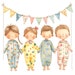 10 Pajama Party Clipart, Kids Slumber Party, Printable Watercolor ...