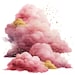 8 Pink Clouds Clipart, Magic Clouds Clipart, Printable Watercolor ...