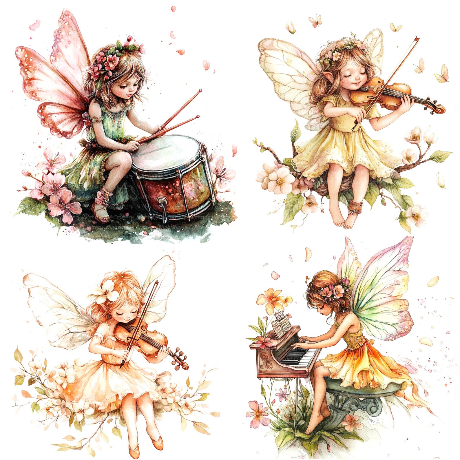 21 PNG Music Fairies Clipart, Floral Fairy Clipart, Printable ...