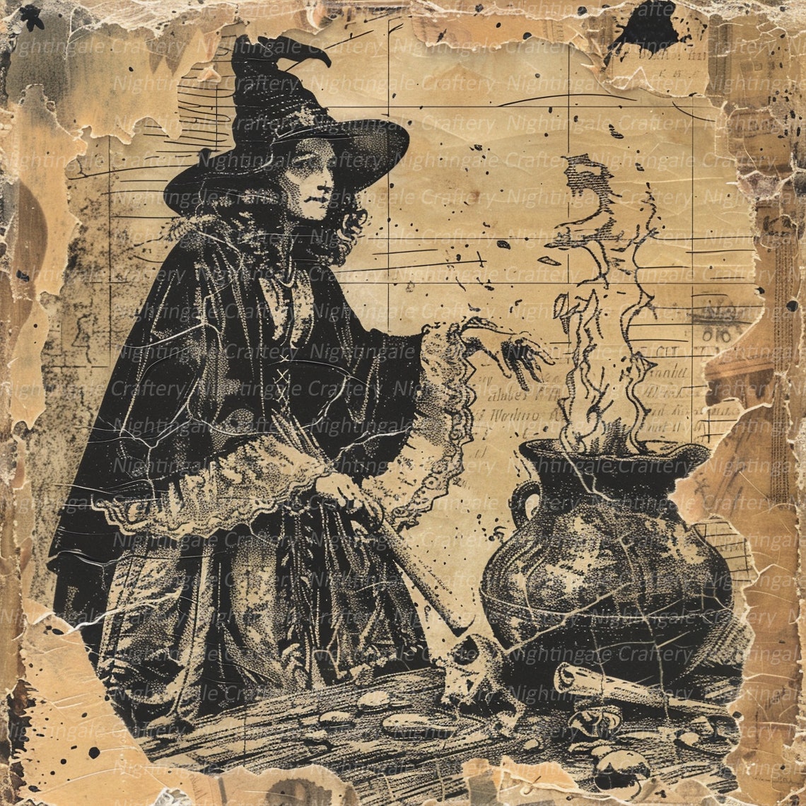 18 Witch and Witchcraft Background, 12 X 12 Digital Paper Pack, Junk ...