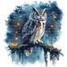 9 Owl Clipart, Moonlight Owl Clipart, Night Owl, Digital Clipart ...