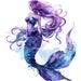 10 Purple Mermaid Clipart, Cartoon Mermaid, Printable Watercolor ...