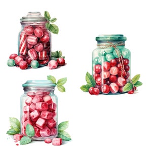 14 Jar With Candies Clipart, Candy Clipart, Printable Watercolor ...