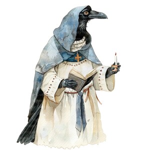 10 Pastor Clipart, Crow Clipart, Cartoon Pastor, Printable Watercolor ...