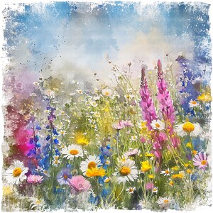 14 Spring Flowers Background Clipart, Digital Clipart, Watercolor ...
