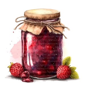 10 Vintage Jam Jar Clipart, Vintage Jar Clipart, Printable Watercolor ...