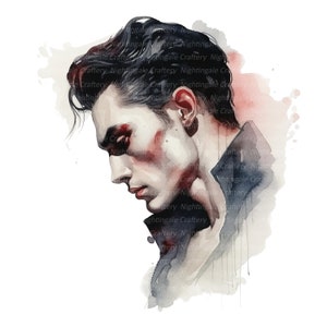 14 Vampire Clipart, Dracula Clipart, Printable Watercolor Clipart, High ...