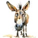 10 Cartoon Donkey Clipart, Grumpy Donkey, Printable Watercolor Clipart ...