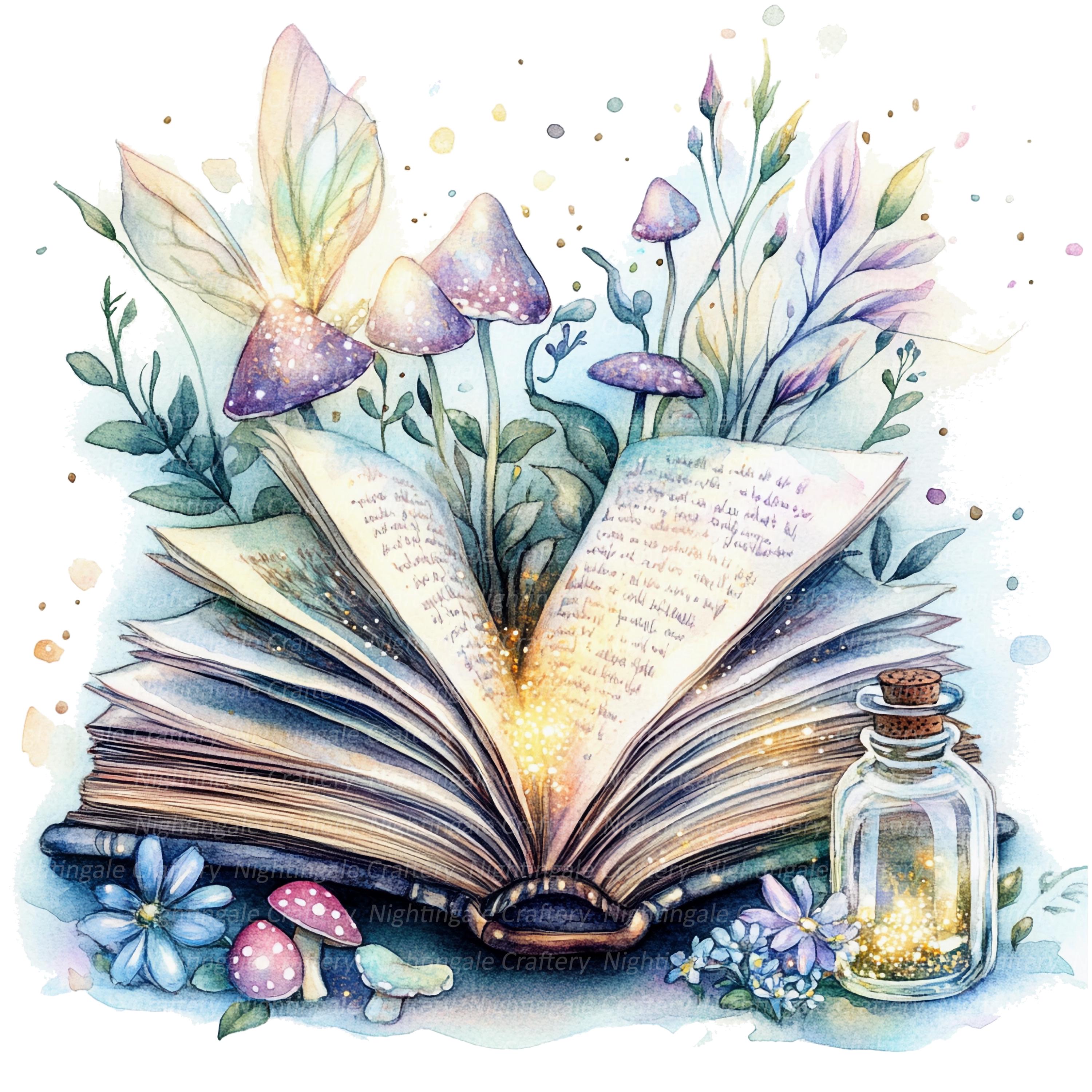 14 Enchanted Storybook, Magical Fairy Book Clipart, Printable ...