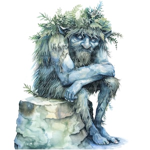 11 Forest Trolls Clipart, Scandinavian Troll, Printable Watercolor ...