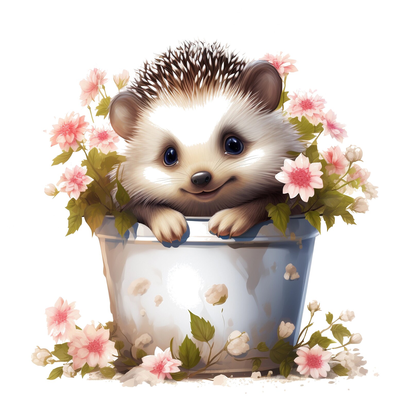 Cute Hedgehog Clipart Printable Watercolor Clipart 10 High - Etsy