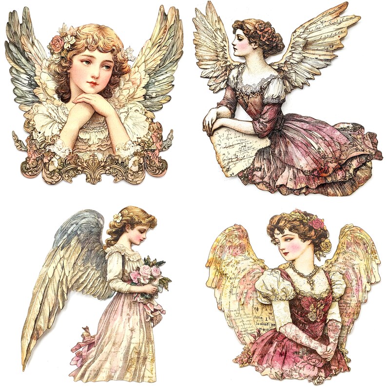 19 Religious Cupid Angel Clipart, Ephemera, Fussy Cut, Digital Clipart ...