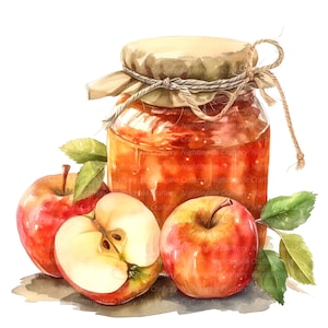 10 Vintage Jam Jar Clipart, Vintage Jar Clipart, Printable Watercolor ...