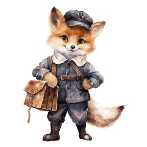 28 Fox Occupation Clipart, Fox Professions, Fox Cartoon Print ...