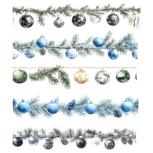 130 Christmas Garland Designs Bundle, Seamless Garland Pack, Printable ...